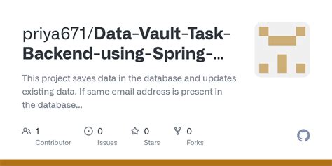 Github Priya671data Vault Task Backend Using Spring Boot This