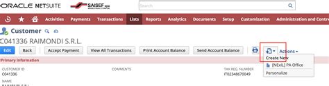 How To Add Links To The Create New Bar In Customer Forms — Netsuite