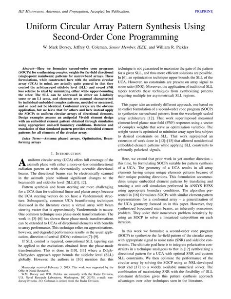 Pdf Uniform Circular Array Pattern Synthesis Using · 1 Uniform