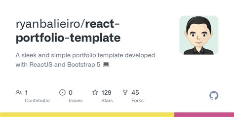 Github Ryanbalieiroreact Portfolio Template A Sleek And Simple