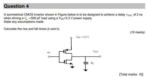 Solved A Symmetrical Cmos Invertor Shown In Figure Below Is Solved A Symmetrical Cmos Invertor Shown In Figure Below Is