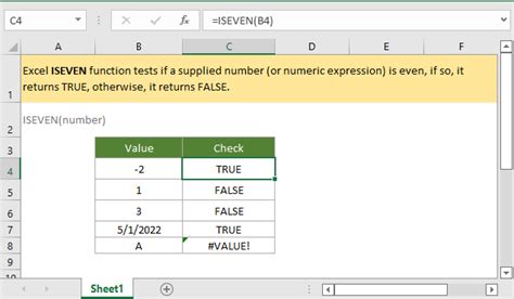 How To Use The Excel ISEVEN Function