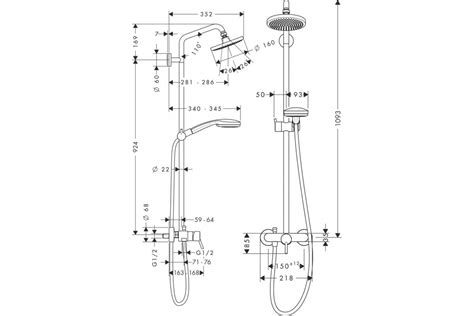 Душевая система HANSGROHE 27154000 Croma 100 Showerpipe 160 00000007665 ...