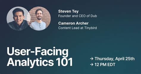 tinybird on linkedin user facing analytics 101 with steven tey · tinybird