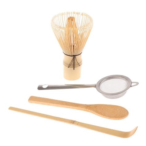 4pcs Matcha Whisk Set Handmade Bamboo Matcha Whisk Deep Scoop Tea