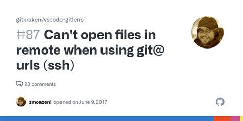 Can T Open Files In Remote When Using Git Urls Ssh Issue Gitkraken Vscode Gitlens