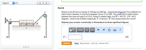 Solved Blocks A And B Have A Masses Of 100 Kg And 260 Kg