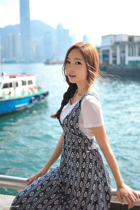 [홍콩] 스타 페리 선착장 피팅촬영 아름다운 아시아 소녀 아시아의 아름다움 아시아 모델