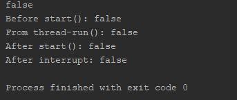 java - isInterrupted() return false after interrupt(). How the ...