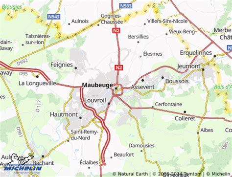 Carte Michelin Maubeuge Viamichelin