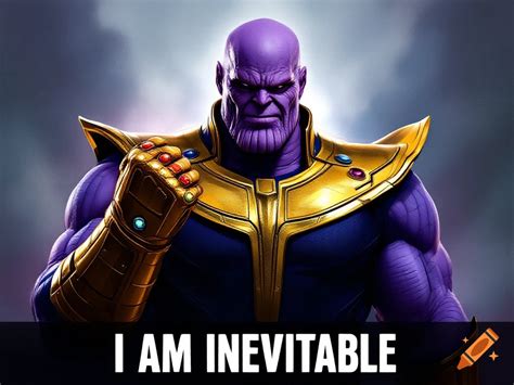 Thanos With The Infinity Gauntlet Clenching His Fist With The Text I