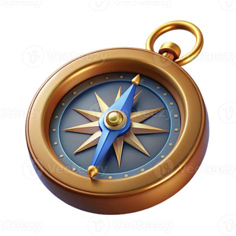 Vibrant Rustic 3d Golden Compass Illustration Exclusive 56555350 Png