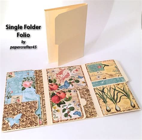 Single Folder Folio Handmade Journals Diy Journal Books Mini Scrapbook