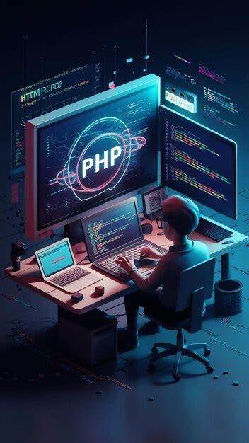 php programming html coding cyberspace concept premium ai generated image