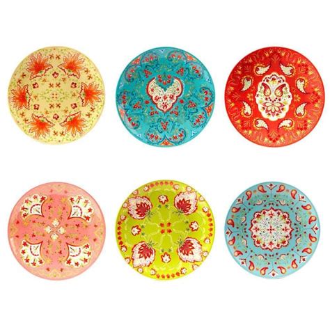 Certified International Francesca Assorted Colors Salad Plates Set Of