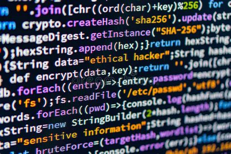 Ethical Hacker Coded Javascript Webpage Snippet With Highlighted Syntax And Potential User
