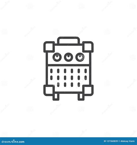 Guitar Amplifier Outline Icon Stock Vector Illustration Of Pictogram Graphics 127360839