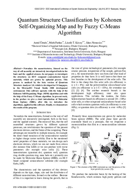 Pdf Quantum Structure Classification By Kohonen Self Organizing Map