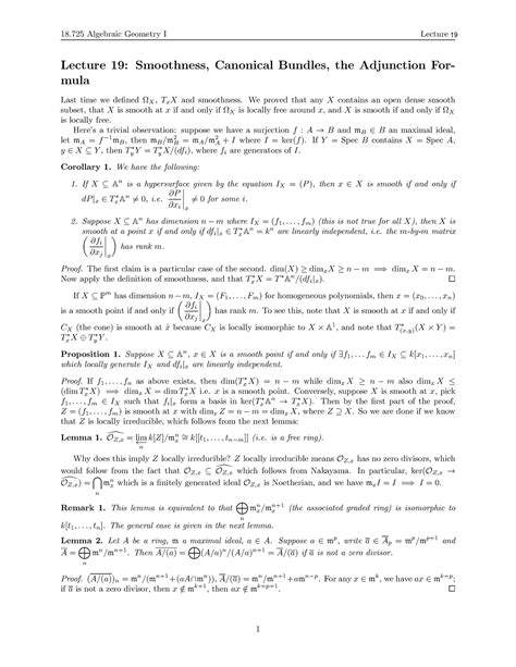algebraic geometry lecture 19 18 algebraic geometry i lecture lecture