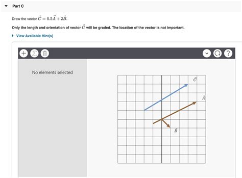 solved part c draw the vector c 0 5a 2b only the length