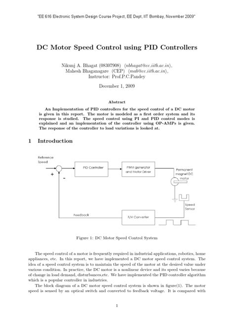 Dc Motor Speed Control Pid Pdf
