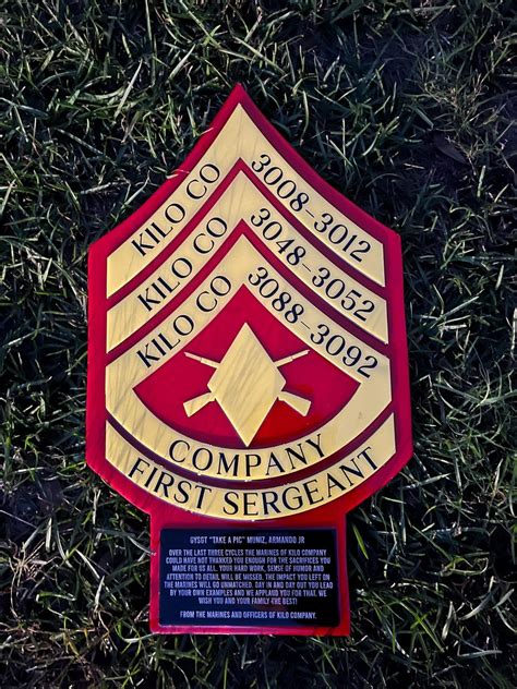 Laser Engraved Usmc Rank Plaque Personalized Military Rank Marine