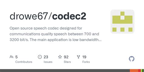 Github Drowe67codec2 Open Source Speech Codec Designed For