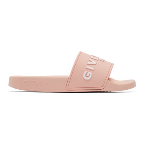 Givenchy Pink Logo Pool Slides Givenchy