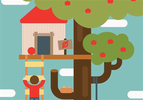 Flat Playful Treehouse Vector 141059 Vector Art At Vecteezy