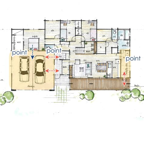 ビルトインガレージ付きの平屋の間取り
