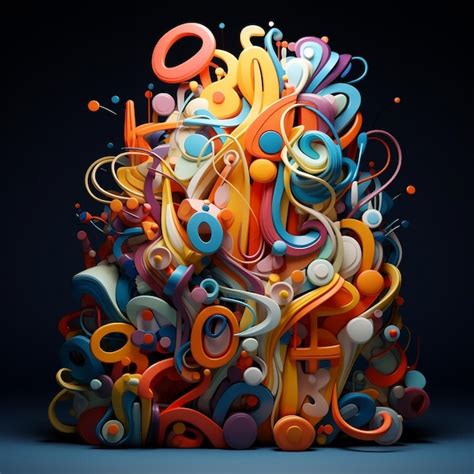 Premium Ai Image A Pile Of Colorful Numbers And Letters In The Style