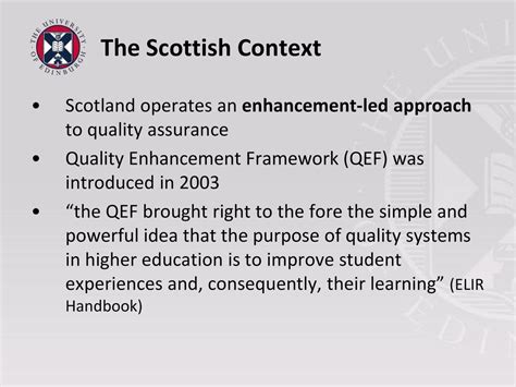 Quality Assurance And Enhancement At The University Of Edinburgh Ppt