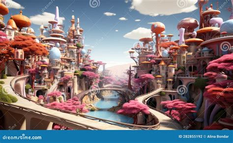 Captivating Architecture 3d Wonders Of Design Created With Generative Ai Stock Illustration