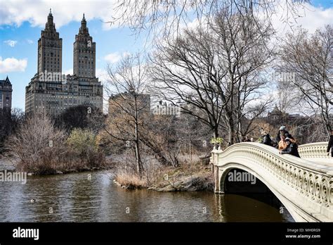 Bow Bridge In Central Park New York City In The United States From A