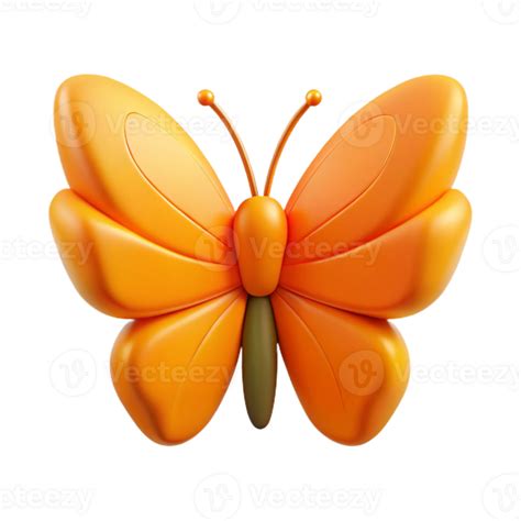Dynamic Fascinating A Symmetrical Orange Butterfly Single Weight Stroke Flat Color With