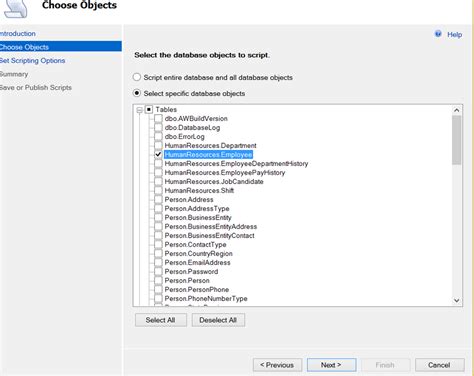 How To Get Script Of Some Objects In The Database On Sql Server