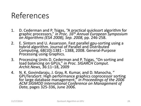 Ppt Quicksort Algorithm On Gpu Powerpoint Presentation Free Download