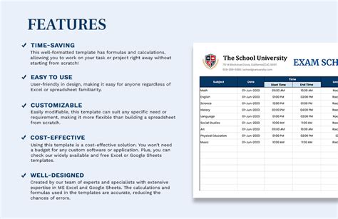 Exam Schedule Templates In Excel Google Sheets Download Template Net