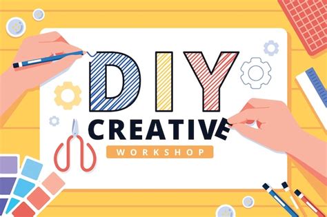Diy 창작 워크샵 컨셉 무료 벡터