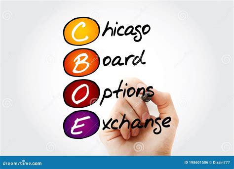 CBOE â Chicago Board Options Exchange Acronym with Marker Business Concept Background Stock