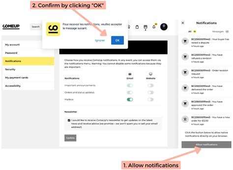 How Do I Configure Notifications Comeup Support