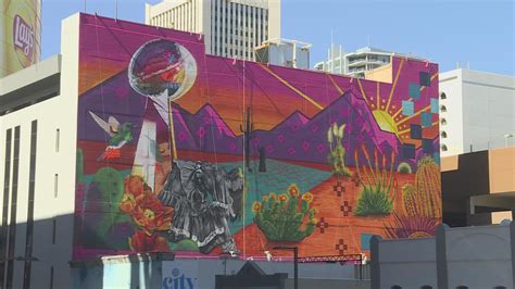 Native American Artist Unveils Colorful Mural In Downtown Phoenix