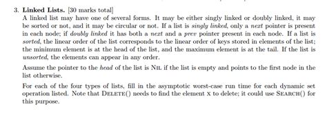 Solved 3 Linked Lists 30 Marks Total A Linked List May