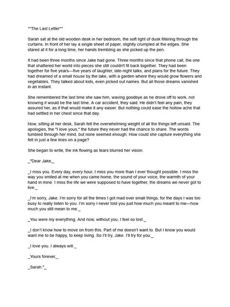 The Last Letter Pdf