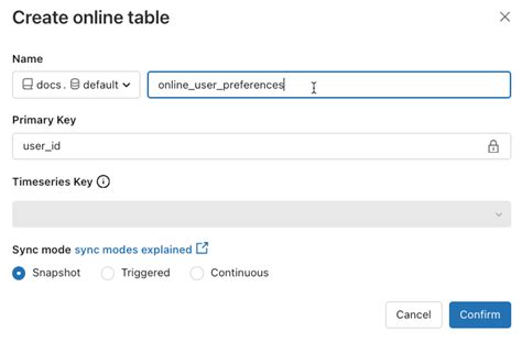 Databricks Online Tables Legacy Databricks Documentation