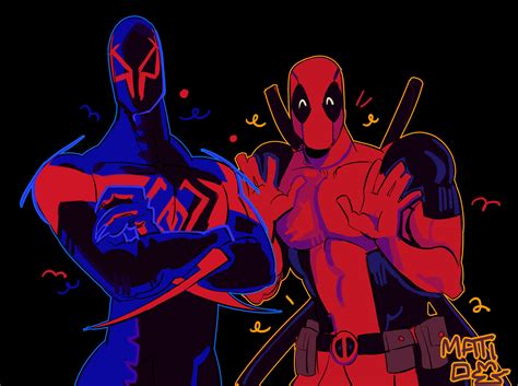 Spider Man And Deadpool Marvel And 4 More Drawn By Matiosfelis