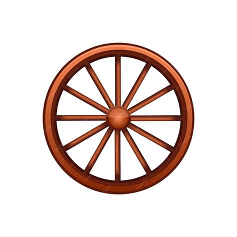 Premium Vector Wooden Wheel Of A Wagon Carriage On A White Background