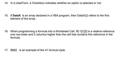 Solved In A UserForm A Checkbox Indicates Whether An Chegg Com