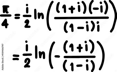 Euler S Identity Formulas Hand Drawing Stock Vector Adobe Stock