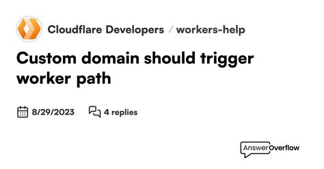 Custom Domain Should Trigger Worker Path Cloudflare Developers